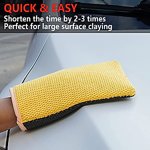 BUFFING HERO Car Polishing Clay Mitt - Medium Grade Clay Bar Wash Mitt Car Detailing Glove for Removing Debris from Your Paint
