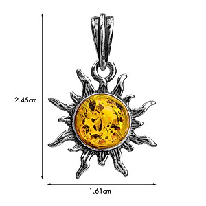 Ian and Valeri Co. Amber Sterling Silver Small Sun Pendant