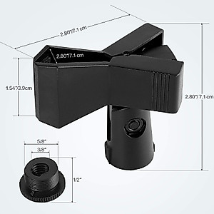 Inovat Pack of 3 Pcs Universal Adjustable Microphone Butterfly Clip Mic Clip Holder for Mic Stand with 5/8" Male to 3/8" Female Adapter