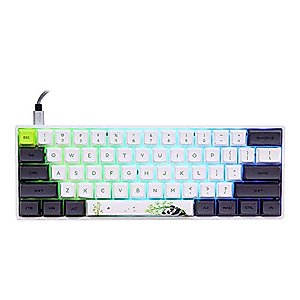 EPOMAKER SKYLOONG SK61 61 Keys 60% Hot Swappable Programmable Mechanical Gaming Wired Keyboard with RGB Backlit, NKRO, Water-Resistant, Type-C Cable for Win/Mac/Gaming (Gateron Optical Blue, Panda)