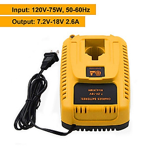 Fast Replacement DC9310 Charger Compatible with Dewalt 7.2V -18V XRP NiCad NiMh Battery DC9096 DC9098 DC9099 DC9091 DC9071 DE9057 DW9096 DW9095 DW9094 DW9072 DW9062