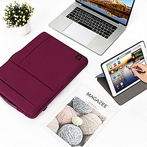 DOMISO 17 Inch Laptop Sleeve Shoulder Bag Water-Resistant Protective Case for 17.3" Dell Inspiron/MSI GS73VR Stealth Pro/Lenovo IdeaPad 300 320 321/ HP Envy 17/ LG Gram 17"/ ROG Strix GL702VS,Fuchsia