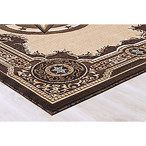 Allstar 5x7 Traditional Accent Rug in Berber with Chocolate Western Texas Star Design (5' x 7')