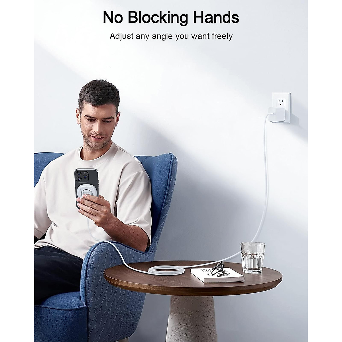 NANAMI Magnetic Wireless Charger iPhone Compatible with MagSafe Charger for iPhone 15/14/13/12 Pro/Max/Plus, Fast Wireless Charging Pad Phone Charger for AirPods 3 2 Pro with USB-C 30W PD Adapter