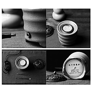 RXBFD Ceramic Electric Incense Burner - Timing Temperature Control Aromatherapy Furnace,Agarwood Essential Oil Burner,Home Porcelain,Balcony,Porch,Patio,Garden Essential