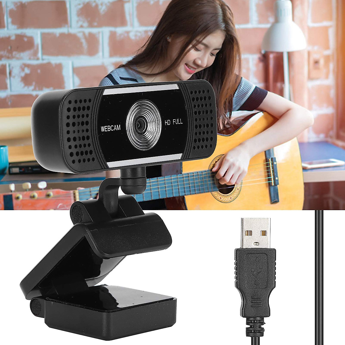 USB Web Camera HD Webcam with HD Video Call for Office Video Conference Teacher Live Class Built in Digital Microphone