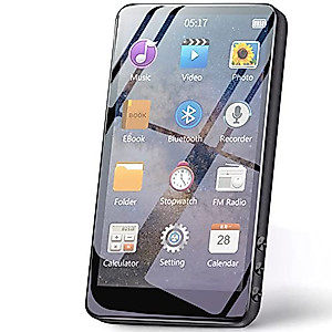 MP3 Player with Bluetooth 5.0, 4.0" Full Touch Screen Lossless Digital Audio Player with Speaker and Dual 3.5mm Port, Portable HiFi MP3/MP4 Music Player with FM Radio/Recorder/Video/Photo,Up to 256GB