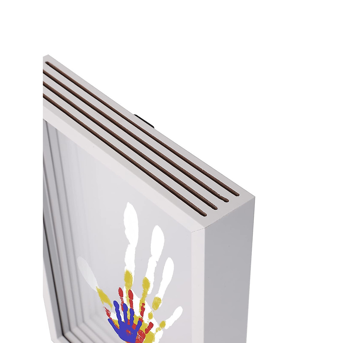 CHERRY CHEERS Family Handprint Kit, DIY Craft Keepsake Wooden Frame, Endless Gift Set, Non-Toxic Paints, Transparent Sheets (White)