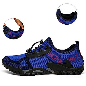 ABAO Hiking Shoes Men Women Outdoor Sports Shoes Non-Slip Breathable Sneakers Low Top Walking Shoes for Outdoor Trailing Trekking Walking Climbing Travel Lightweight Blue 8 Women/6.5 Men