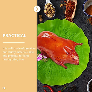 Yardwe Lotus Leaf Design 2pcs Simulated Lotus Leaf Steak Plastic Fruit Fake Lotus Leaves