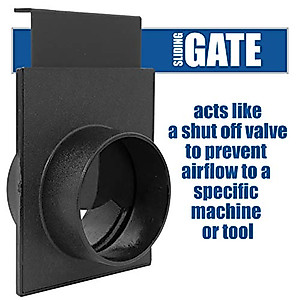 4 Pack of Fulton 4 inch Blast Gates with Double Sided Port – for Use With Dust Collection Systems with 4 inch Hose