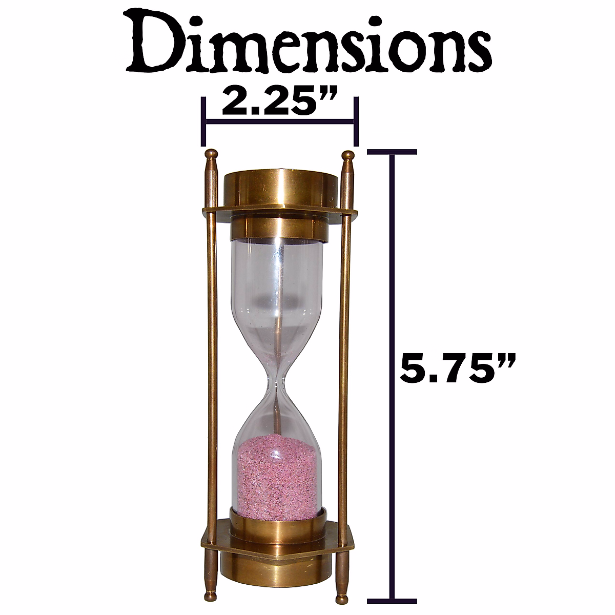 5.75" Brass Pirate Hourglass, Nautical Maritime Decoration with Functional 2 Minute Timer and Navigation Compasses by SciencePurchase
