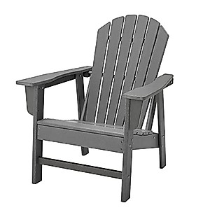 VOQNIS Adirondack Chairs HDPE Use Pool Patio Deck Garden Backyard Fire Pit Chairs (Grey)