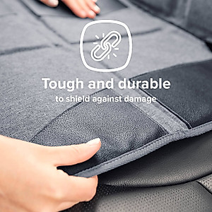Diono Ultra Mat and Heat Sun Shield Complete Back Seat Upholstery Protection with Integrated Heatshield, Crash Tested, Water Resistant Protection, Durable, Anti-Slip, 3 Mesh Storage Pockets