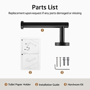 KES Black Toilet Paper Holder, Bathroom Tissue Holder Paper Roll SUS 304 Stainless Steel Wall Mount Matte Black, A2175S12-BK