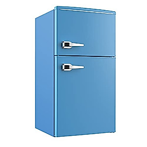 Avanti RMRT30X6BL-IS Mini Fridge with Freezer 3 Cu. Ft. Capacity Retro-Styled for Home Office or Dorm, Manual Defrost and Adjustable Temperature, 3 Cu.Ft, Blue