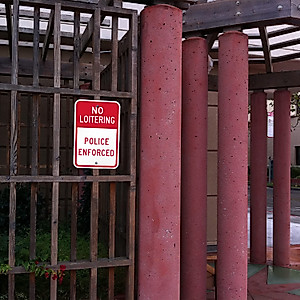 SmartSign No Loitering Police Enforced Sign - 2 Pack, 18 x 12 inch, 2mm Thick Aluminum Composite, Pre-Drilled Holes, Red and White, Made in USA