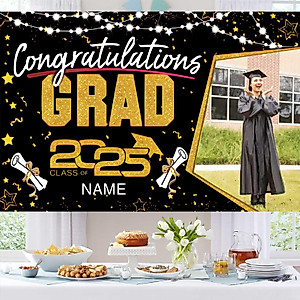 Custom Graduation Party Decorations 2023 - Personalization Large Congrats Grad Banner -Graduation Backdrop Banner Blue(Blue)