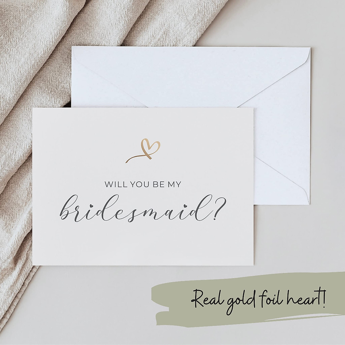 Bridesmaid Cards - Gold Heart