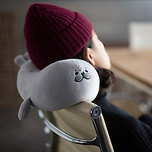 keaiart-ly Chubby Seal Cuddle Pillow, Chonky Seal Plush Animal Stuffed Toys (Gray, 12inch)