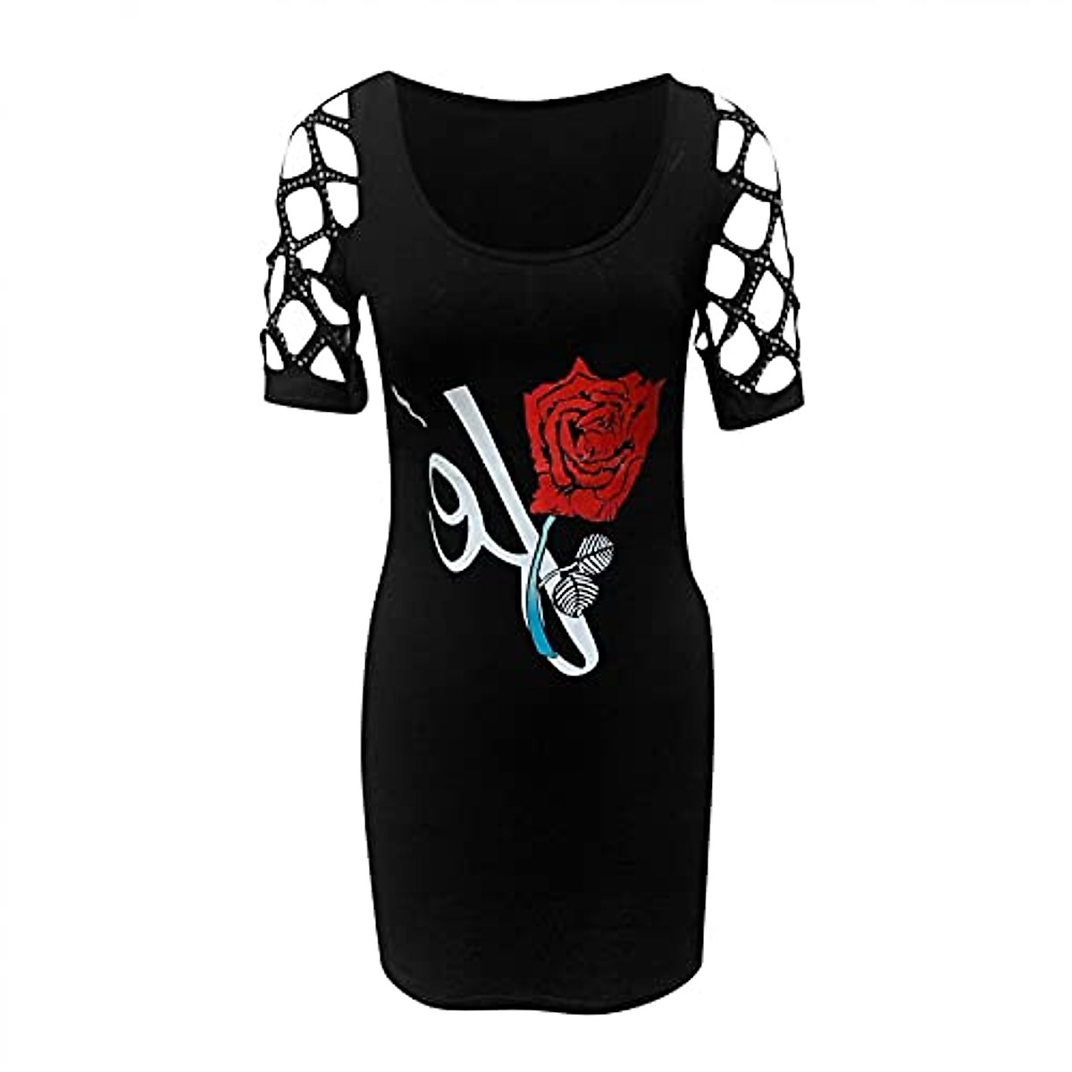 Dresses for Women Party Bodycon,Summer Dresses for Women,Womens Beach Casual Short Sleeve/Strapless Print Sun Dresses with Drawstrings