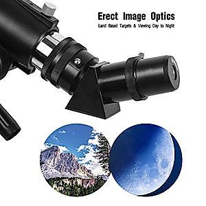 Telescope, Telescopes for Adults, Telescope for Kids Beginners 70mm Aperture 400mm AZ Mount, Fully Multi-Coated Optics, Astronomy Refractor with Tripod, Phone Adapter, Backpack