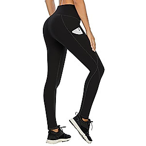 Ewedoos Fleece Lined Leggings with Pockets for Women - Thermal Warm Workout Winter Leggings for Women Yoga Pants for Women New Black