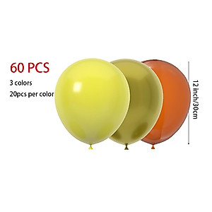 JODIDI 60 Pcs 12-Inch Latex Balloons in Yellow, Orange, and Gold - Perfect for Thanksgiving Day, Halloween, Graduations, Birthday, Fall Celebrations,Baby Shower, and Party Decorations