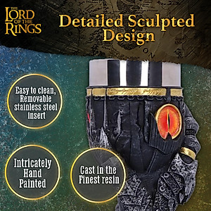 Nemesis Now Lord of the Rings Goblet - Hand-Painted Themed Drinkware, Perfect Collectible for LOTR Fans and Enthusiasts - Sauron