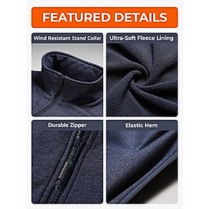 ORORO Men's Heated Vest with Battery, Lightweight Heating Fleece Vest (Charger Not Included) (Blue, M)