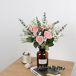 18pcs Babys Breath Eucalyptus Leaves Bouquet Gypsophila Artificial Flowers and Faux Greenery for Home Decor