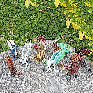 Dragon Figurine Magic Dragon Figurine Realistic Plastic Flying Dragon Figurine for Collection Science Educational Prop Miniature Magic Dragon Statue Home Decor Accessorie, Spitfire Dragon