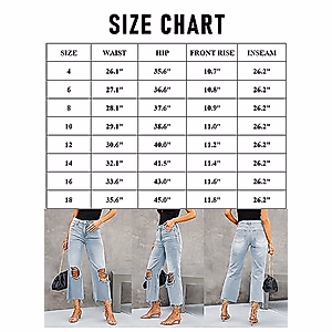 LOLONG White Jeans for Women Ripped Flare Trendy High Waisted Casual Distressed Bell Bottom Pants