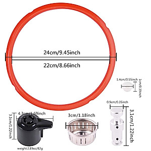 WXJ13 Replacement Float Valve Set for Instant Pot Duo 5, 6 Quart Qt, Steam Release Handle Sealing Ring Steam Release Valve and Float Valve Seal Anti-Block Shield