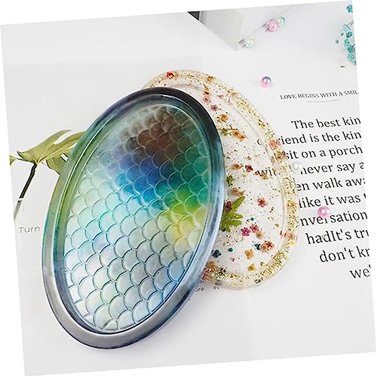 Resin Coaster Molds 1pc Pallet Mold Silicone Fruit Plate Silicone Molds for Epoxy Resin Crystal Tray Resin Tray DIY Plate Mould Dish Casting Mold Storage Tray Casting Tray Set