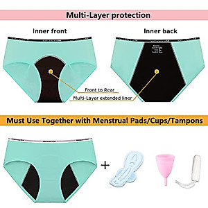 Mesachy Girls Period Underwear Period Panties for Teens Menstrual Leakproof Protective Cotton Briefs