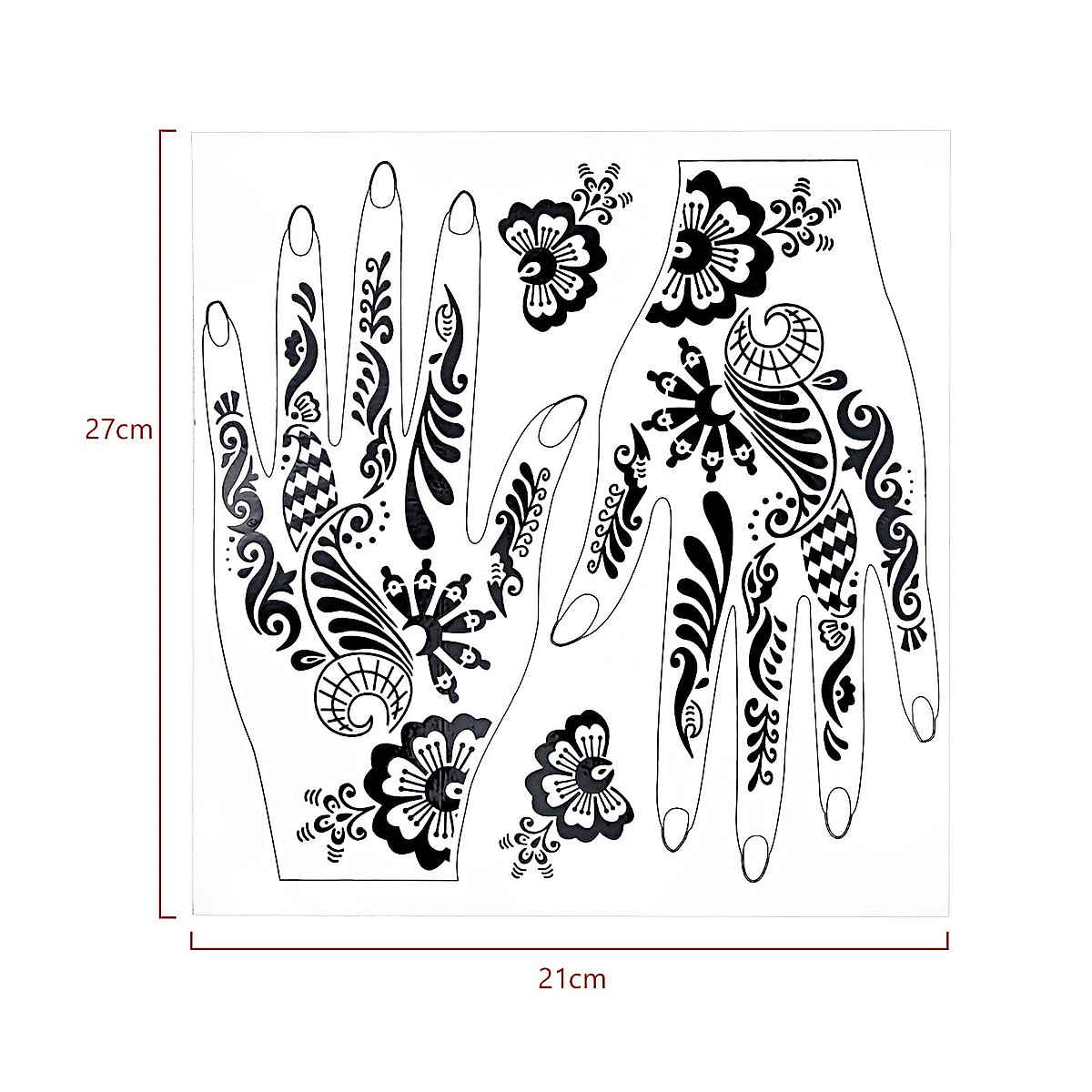 9 Sheets Henna tattoo stickers Kit , Indian Waterproof temporary hand tattoo stickers, Lasting for Beach, Festivals, & Parties