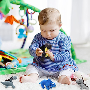 Kasyat 9 Pieces Dinosaur Stuffed Animals 4-6 Inch Mini Plush Dinosaur Figures Assortment Keychain Soft Backpack Ornaments Pendant for Stocking Stuffers, Doll Machine, Dinosaur Party Favors