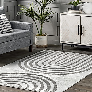 nuLOOM Sena Modern Rainbow Area Rug, 9x12, Light Grey