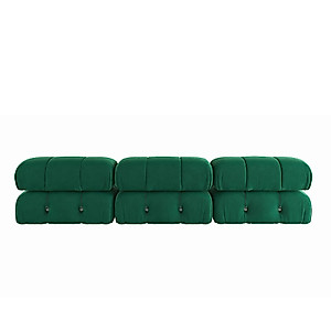 TIFLON Modular Sectional Sofa,Minimalist Velvet Sofas Couches, Modern Convertible Couch 3 Seats Living Room Sofa Sets for Office Apartment,104"(Green)
