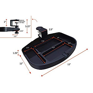 ApexDesk Clamp-On Under Desk 360-Degree Swivel Drawer - Perfect Office Storage Accessory For Your Existing Standing Desk (Clamp-On Desk Drawer - Black)