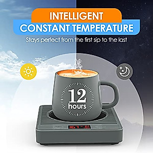 Coffee Mug Warmer with Anti-Scald Pad, 3-Temp Settings and Auto Shut Off - Smart Coffee Cup Warmer, Electric Beverage Warmer for Desk and Home Use, Perfect for Heating Coffee, Tea, Milk, Candle Wax