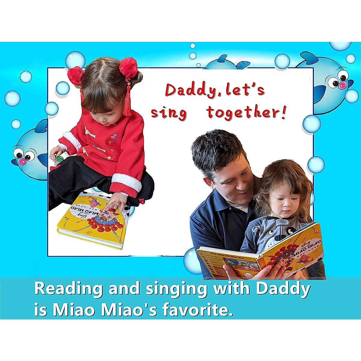 Miao Miao Chinese Nursery Rhymes Learning Books with Mandarin, Pinyin, and English. Bilingual & Interactive Sing Along Sound Book for Kids, Babies, Toddlers & Children.