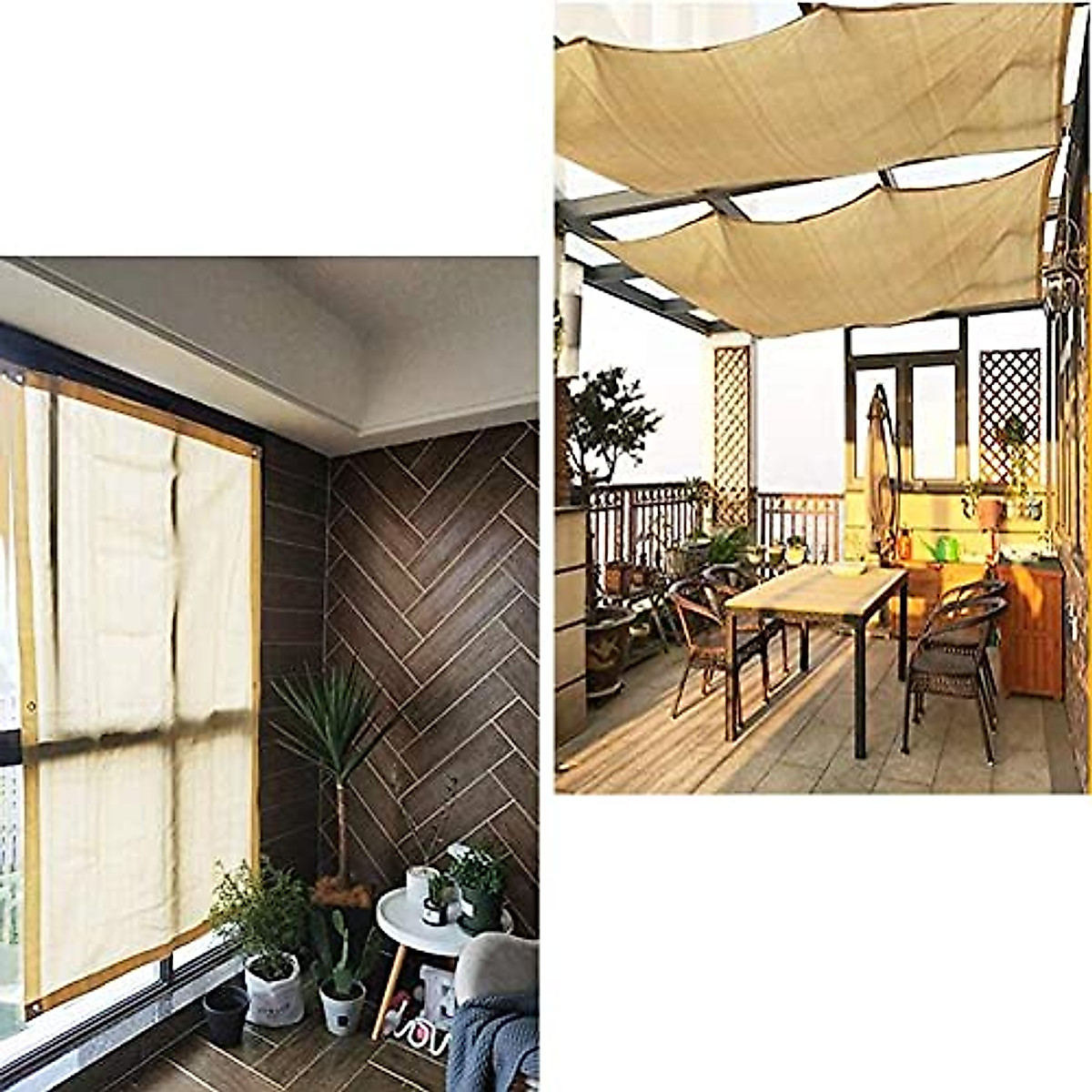 ALBN Shade Cloth Shading Net Garden Shadow Sunscreen Breathable Anti-UV Polyethylene, 17 Sizes (Color : Beige, Size : 1x4m)