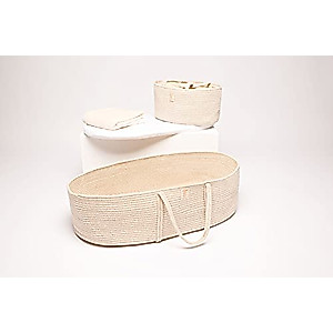 Trendy Baby Changing Basket- Moses Basket Set Of 4 Pieces, Waterproof Pad Cover, Caddy Diaper Organizer,Cotton Blanket - Boho Basket - Nursery Decor - Bassinet Changing Table Topper, Baby lounger