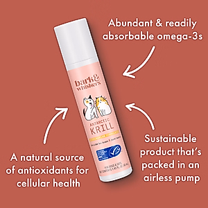 Bark & Whiskers Antarctic Krill Oil Liquid Pump, 1.45 Fl. Oz. (186 Pumps), for Dogs and Cats, EPA and DHA for Brain and Joint Health, Veterinarian Formulated, MSC Certified, Non-GMO, Dr. Mercola