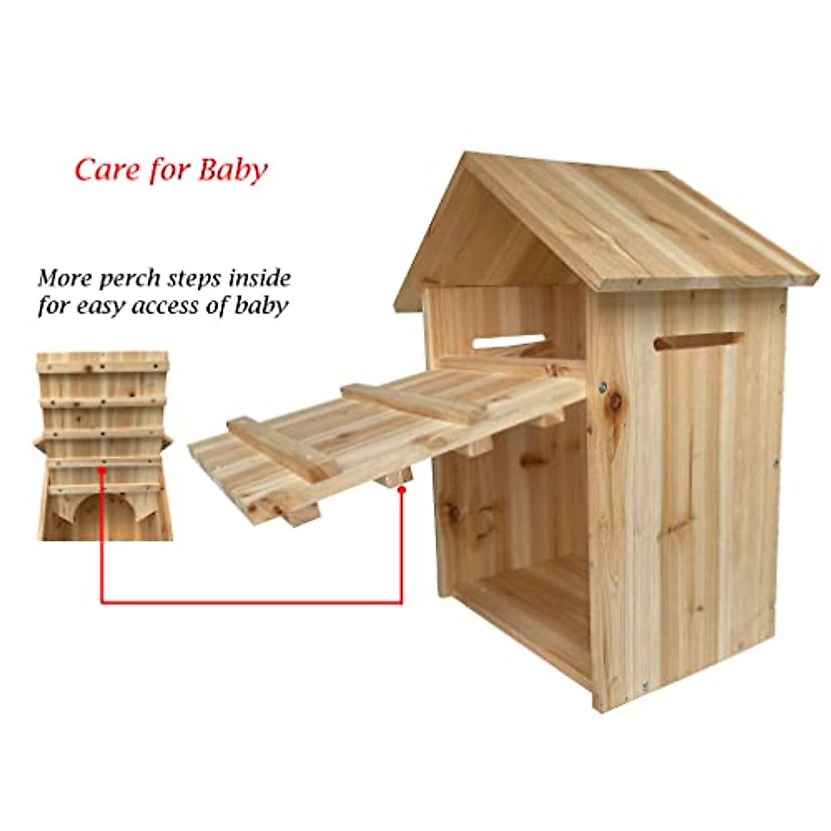 Sundia Screech Saw Whet Owl Kestrel Flicker Barn Large Big Bird Nesting Wooden Box Resident Habitant House (D100)