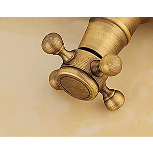 Kitchen Taps Basin Faucets Antique Brass Bathroom Sink Faucet Spout Double Cross Handle Bath Kitchen Mixer Hot and Cold Tap