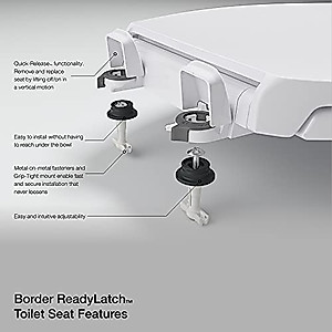 Kohler K24495-A-96 Border Elongated Closed-Front Toilet Seat with Soft Close and Quick Release Biscuit