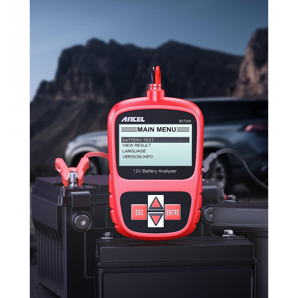 ANCEL BST200 Car Battery Tester 12V 100-1100 CCA Automotive Bad Cell Load Test Tool Digital Analyzer Tester for Car Truck Motorcycle SUV Boat and More